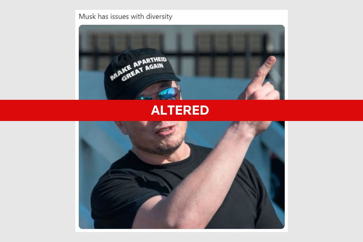 Fact Check: Image of Musk altered to show pro-apartheid message on cap ...