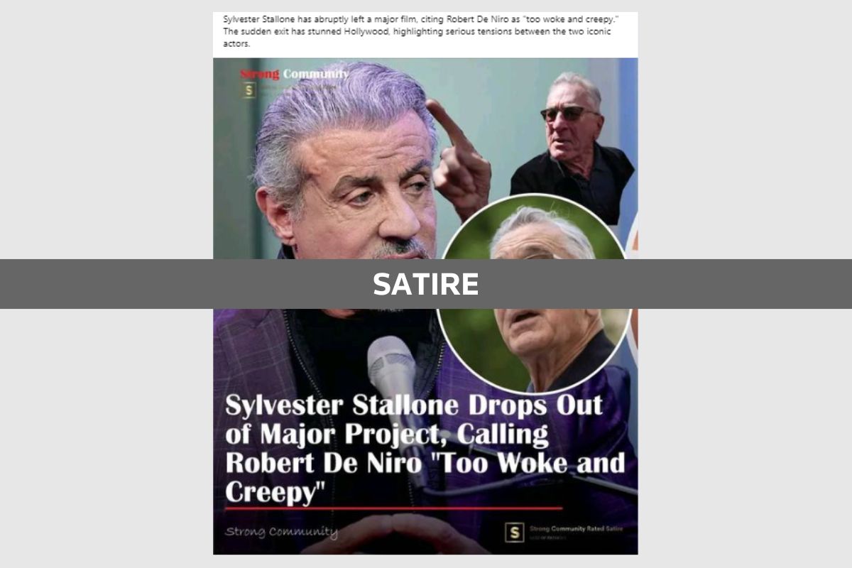 Fact Check: Reports of Stallone quitting ‘woke’ De Niro’s project stem ...