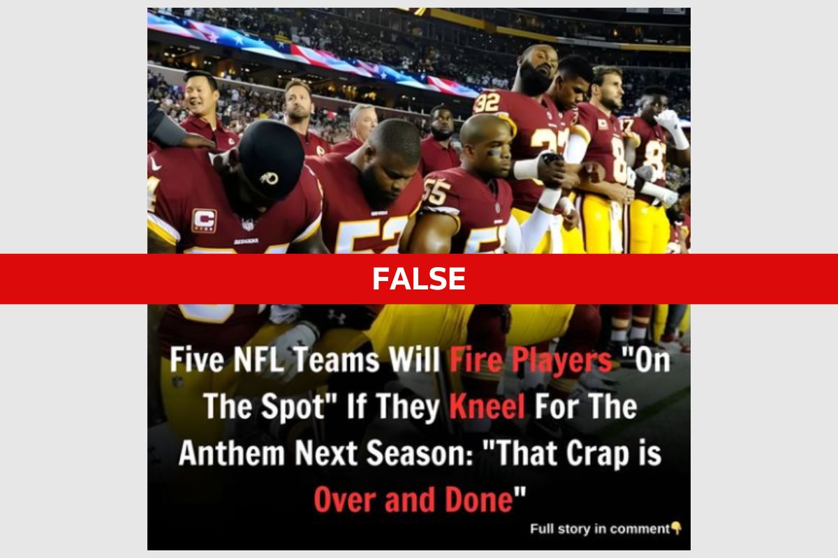 Fact Check: Posts about NFL teams firing players for kneeling stem from ...