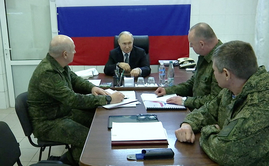 Putin visits Russian-controlled Ukraine to discuss war with senior ...