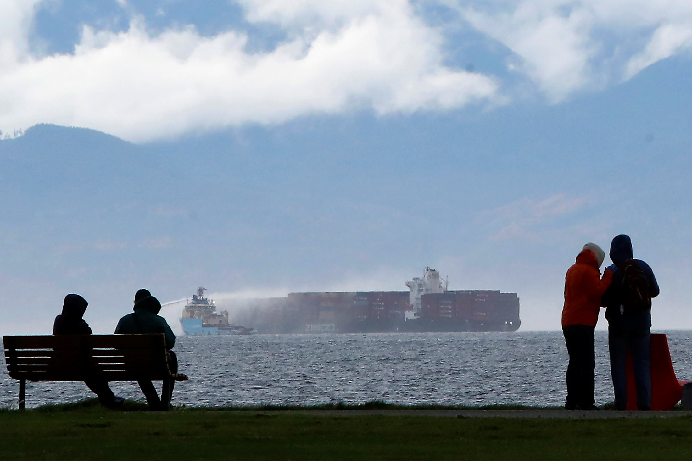 Container ship fire off British Columbia smoldering, no longer ...