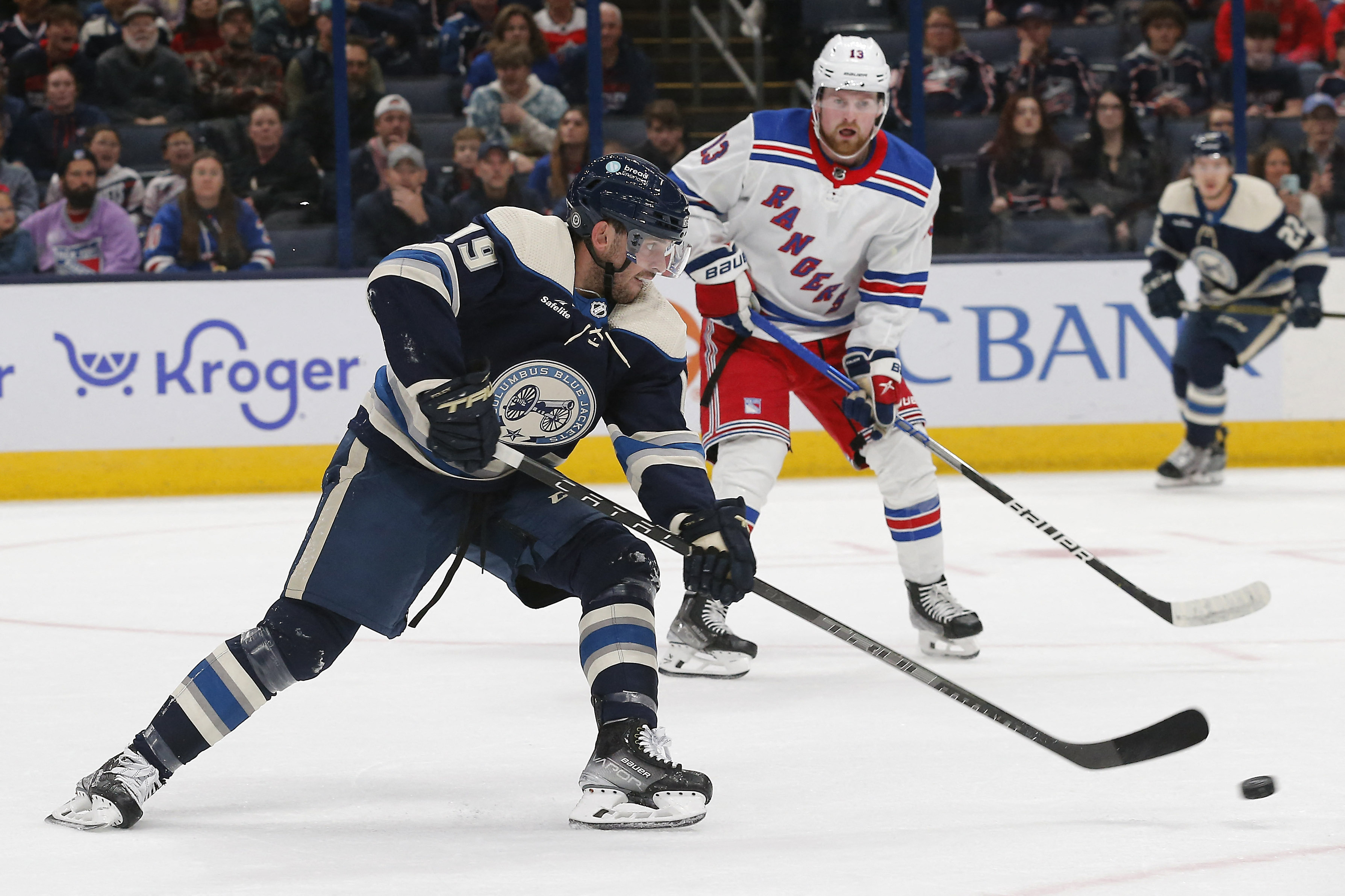 Boone Jenner's natural hat trick propels Jackets past Rangers | Reuters