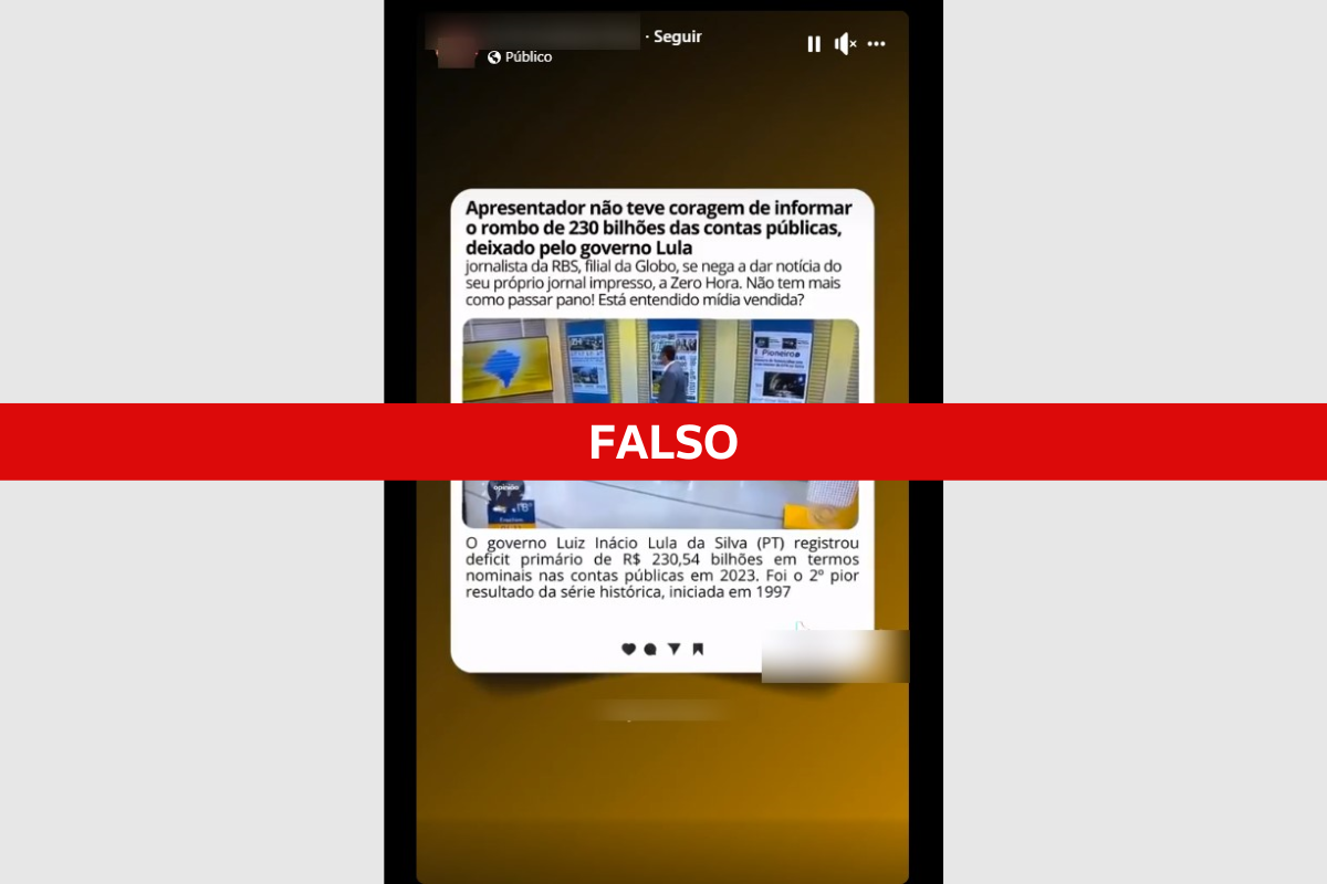 Checagem de fatos: Âncora não leu manchete sobre “rombo” do governo porque notícia já tinha sido ...