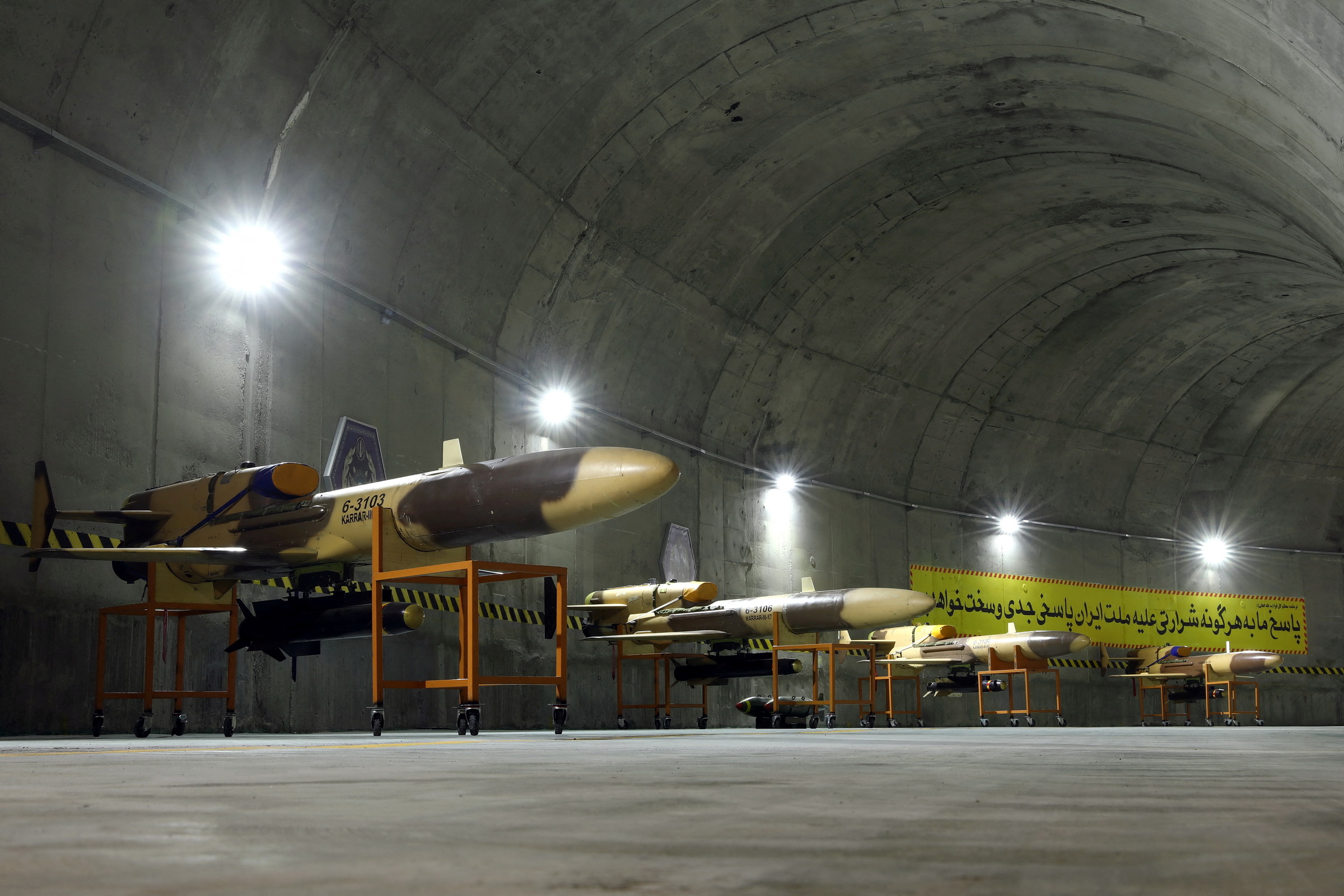 Iran shows off underground drone base, but not its location, state ...