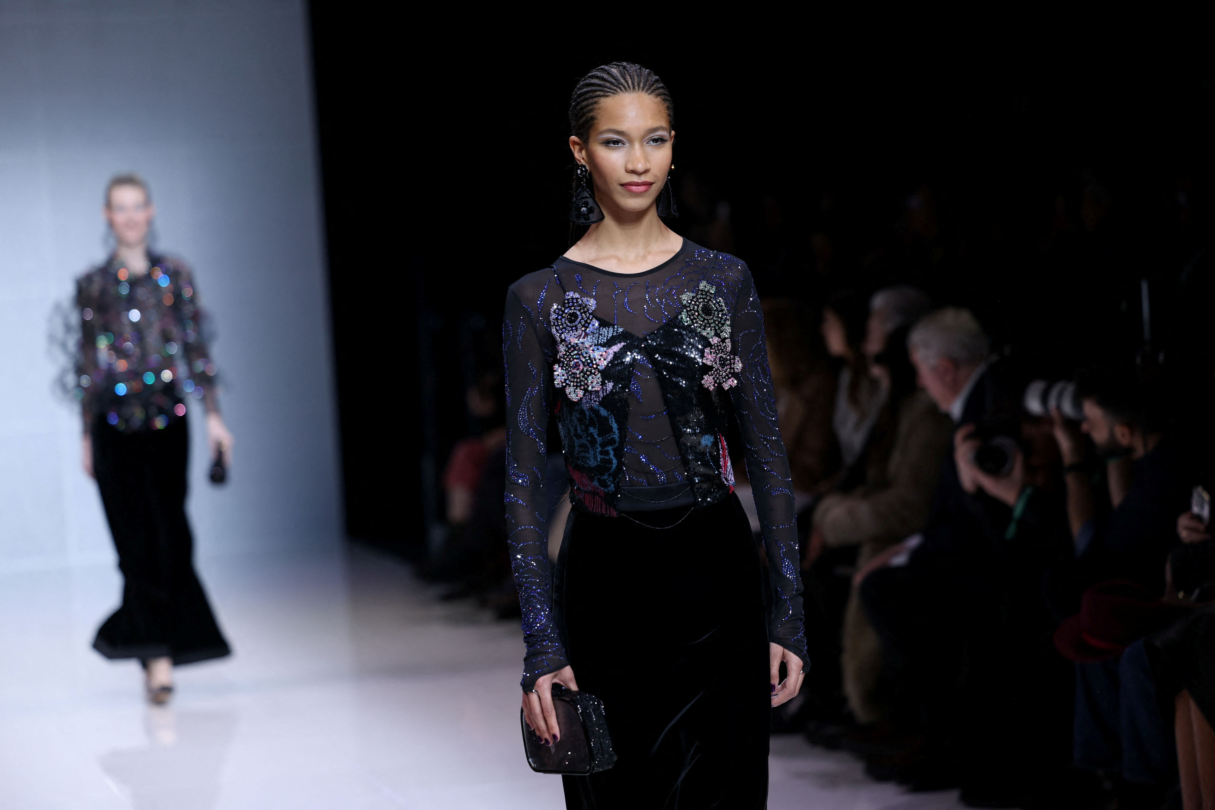 Giorgio Armani catwalk blooms with florals at Milan Fashion Week | Reuters