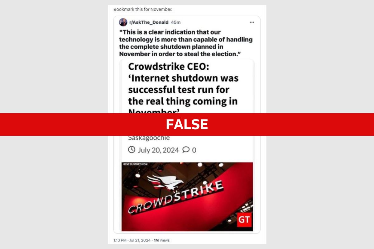 Fact Check: CrowdStrike CEO did not say the July internet outage was a ...