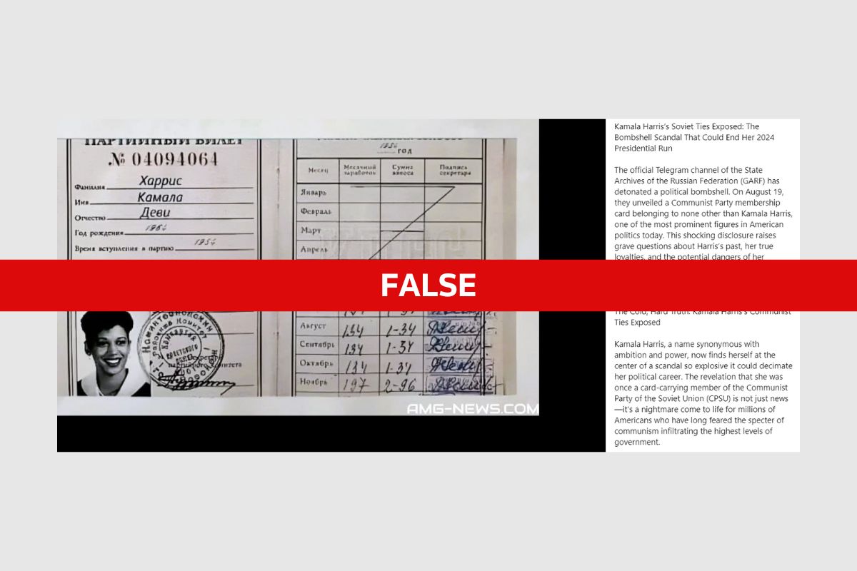 Fact Check: Kamala Harris USSR Communist Party credential is fake | Reuters