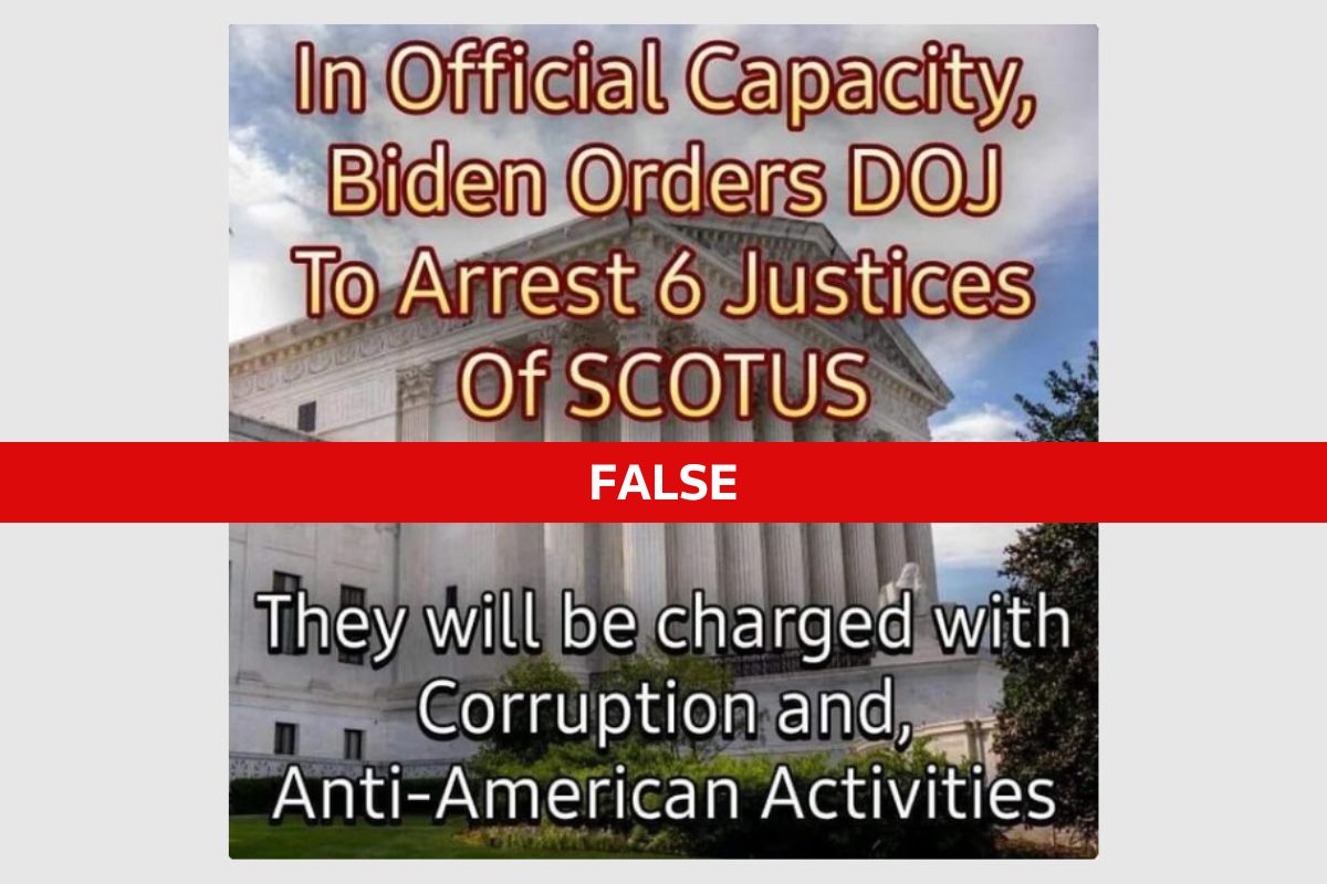 Fact Check: Biden did not order Department of Justice to arrest six ...