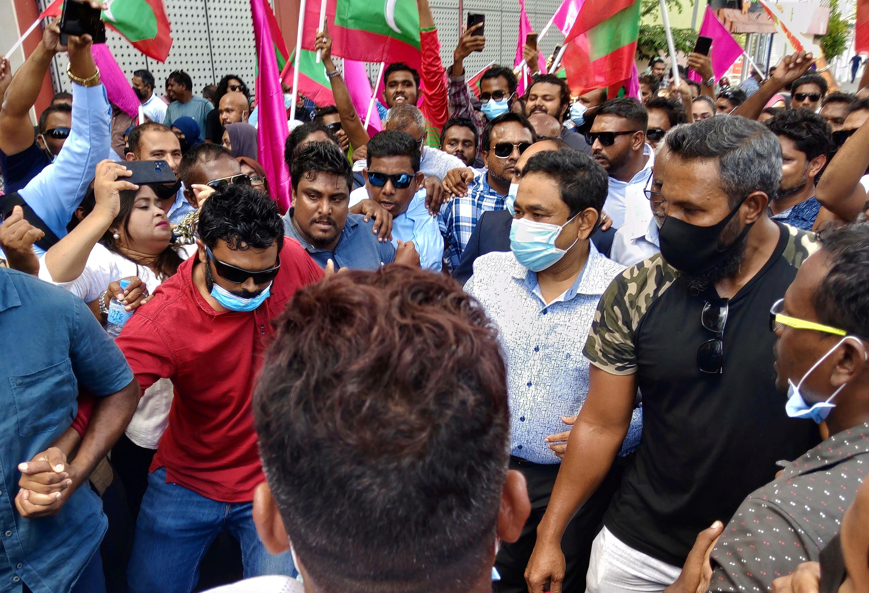 Maldives' ex-president Yameen walks free after graft conviction ...