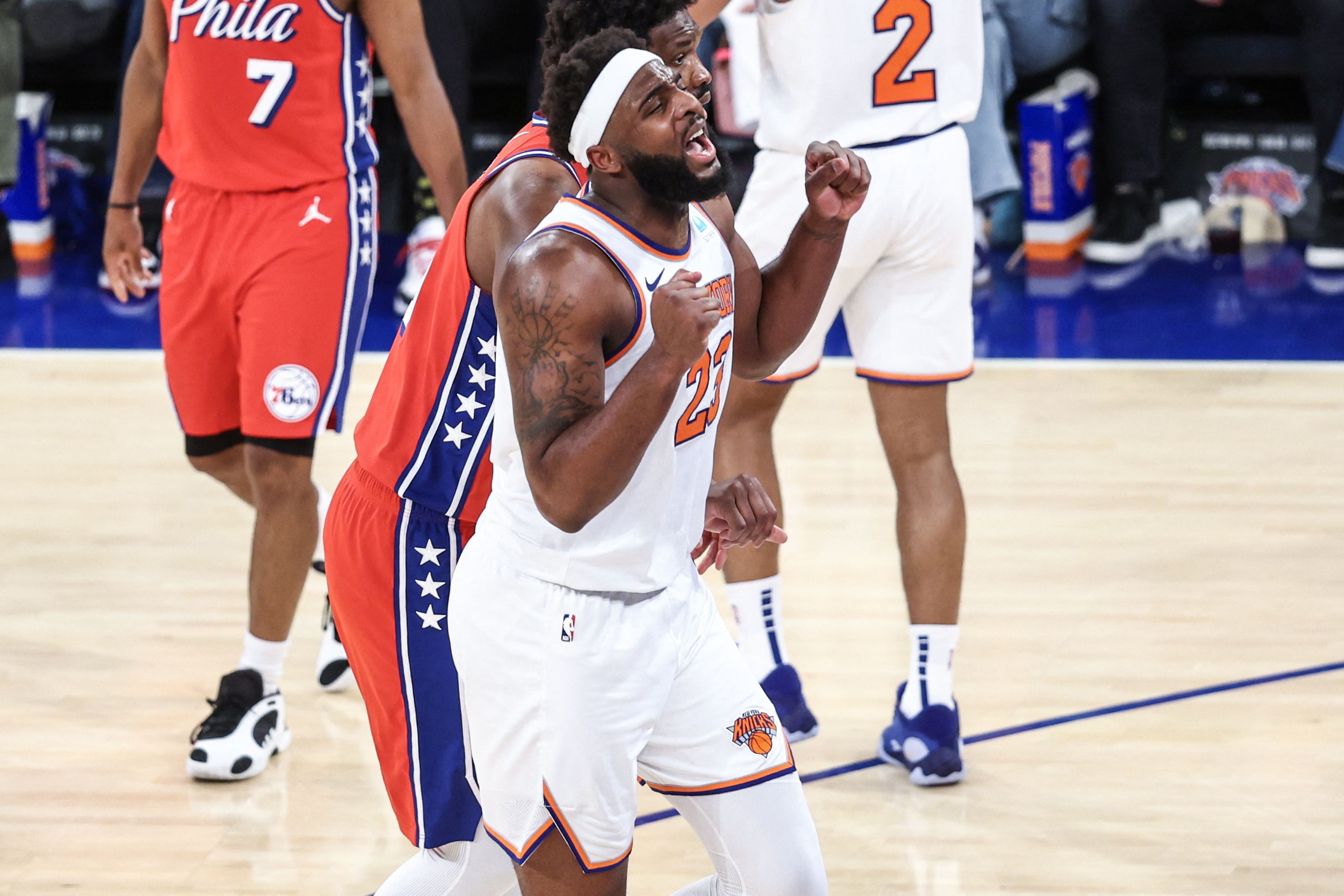Knicks squander lead but hang on for Game 1 win over Sixers | Reuters