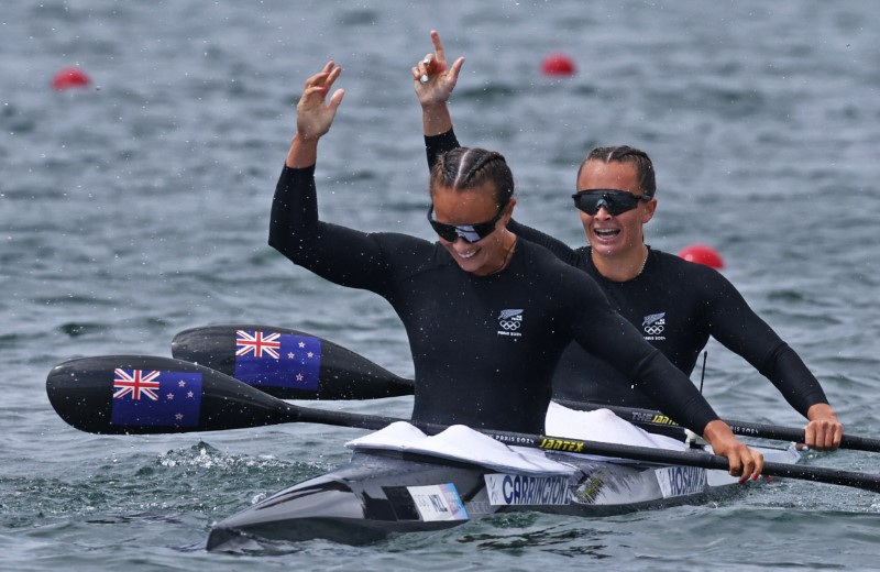 Canoeing-Carrington grabs another gold as New Zealand win kayak double ...