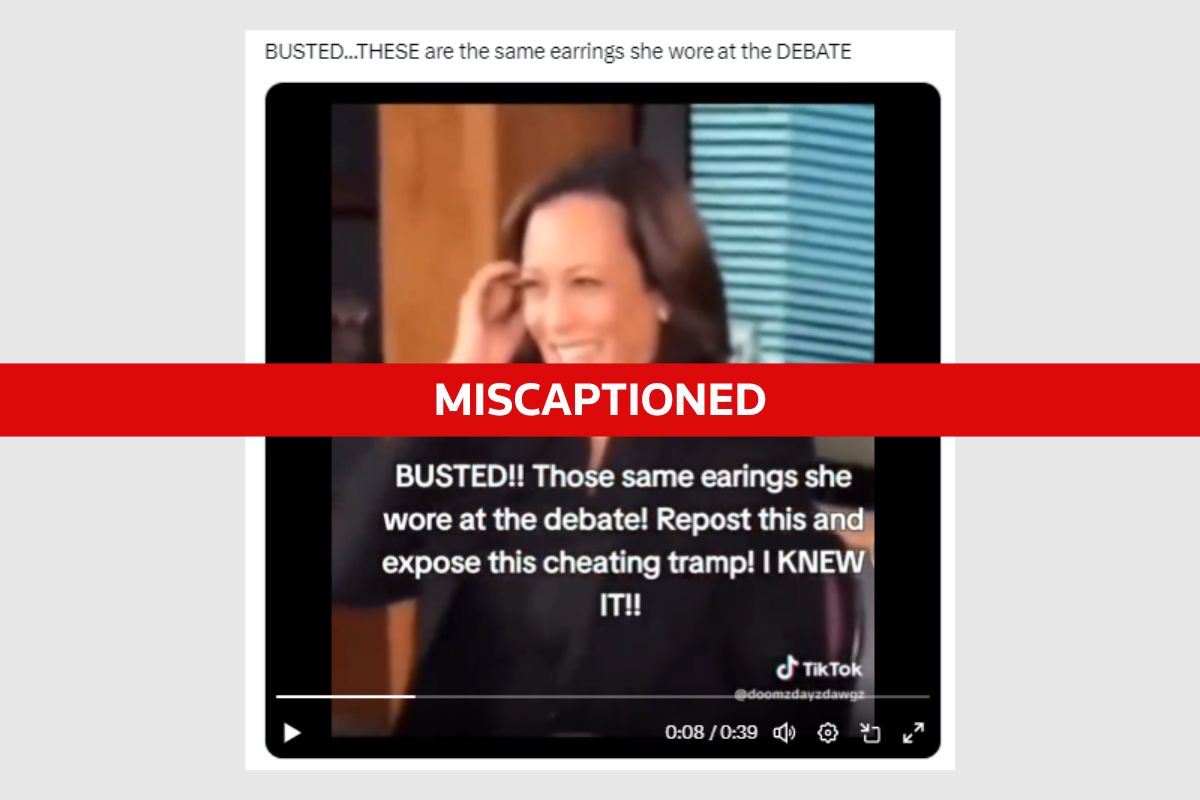 Fact Check: Video shows Kamala Harris with in-ear monitor, not audio ...