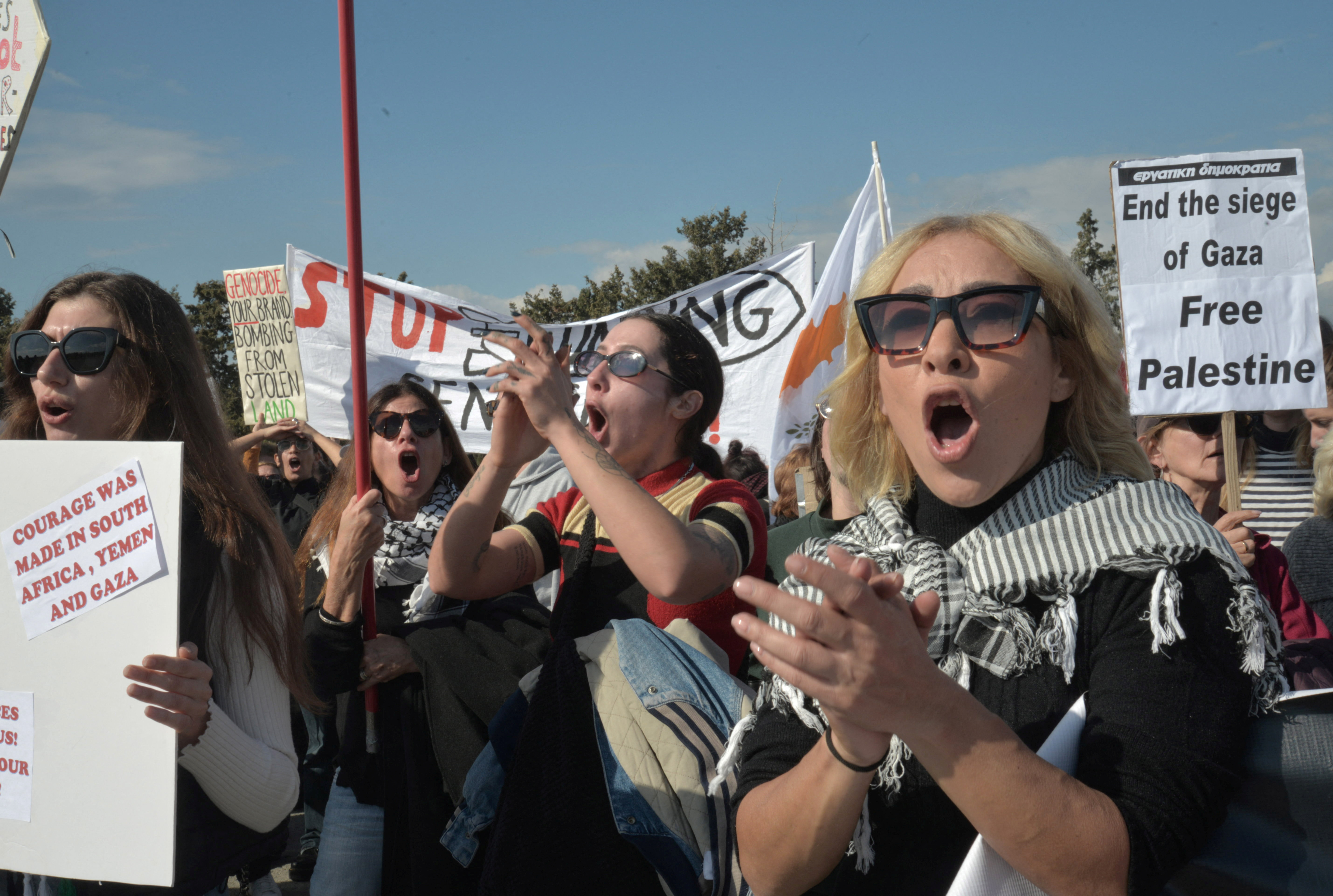 Activists protest at British base in Cyprus used in Yemen strikes | Reuters