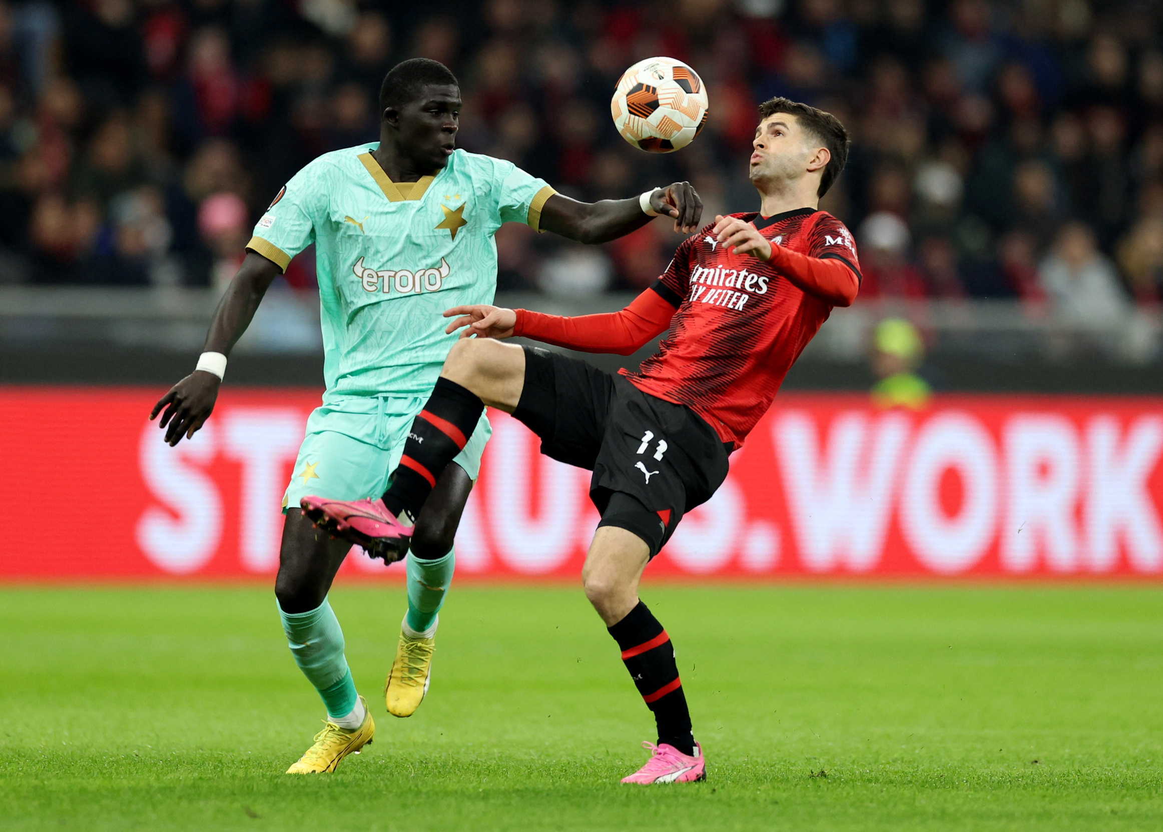 Milan earn 4-2 win over 10-man Slavia Prague, West Ham slip 1-0 at ...