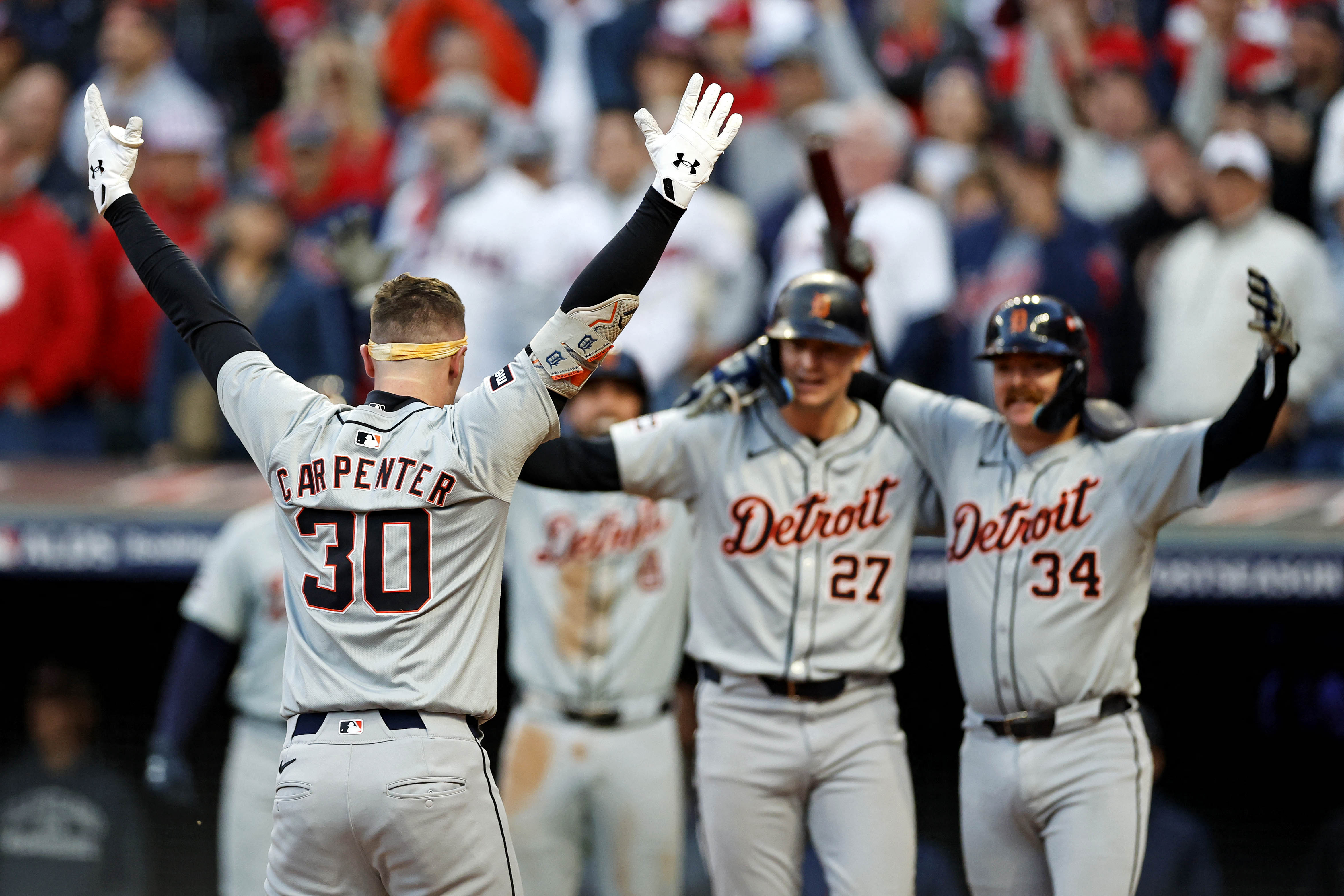 Kerry Carpenter's blast pulls Tigers level with Guardians in ALDS | Reuters