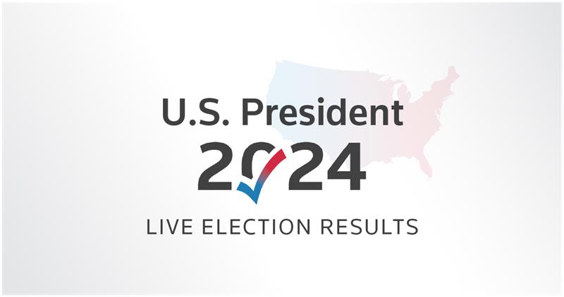Image of the US with the text Live Election Results