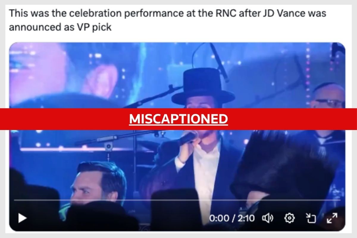 Video does not show Hasidic singer perform at RNC celebration for J.D ...