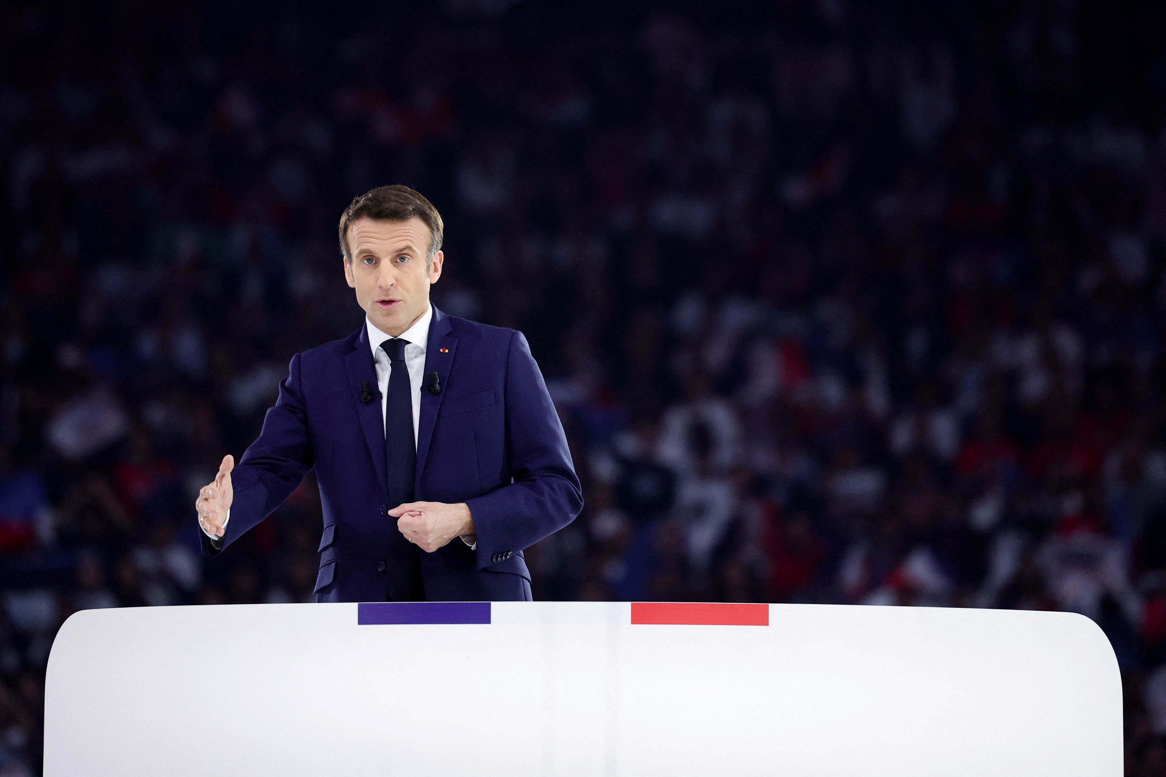 Macron warns against Brexit-like election upset at mass campaign rally ...