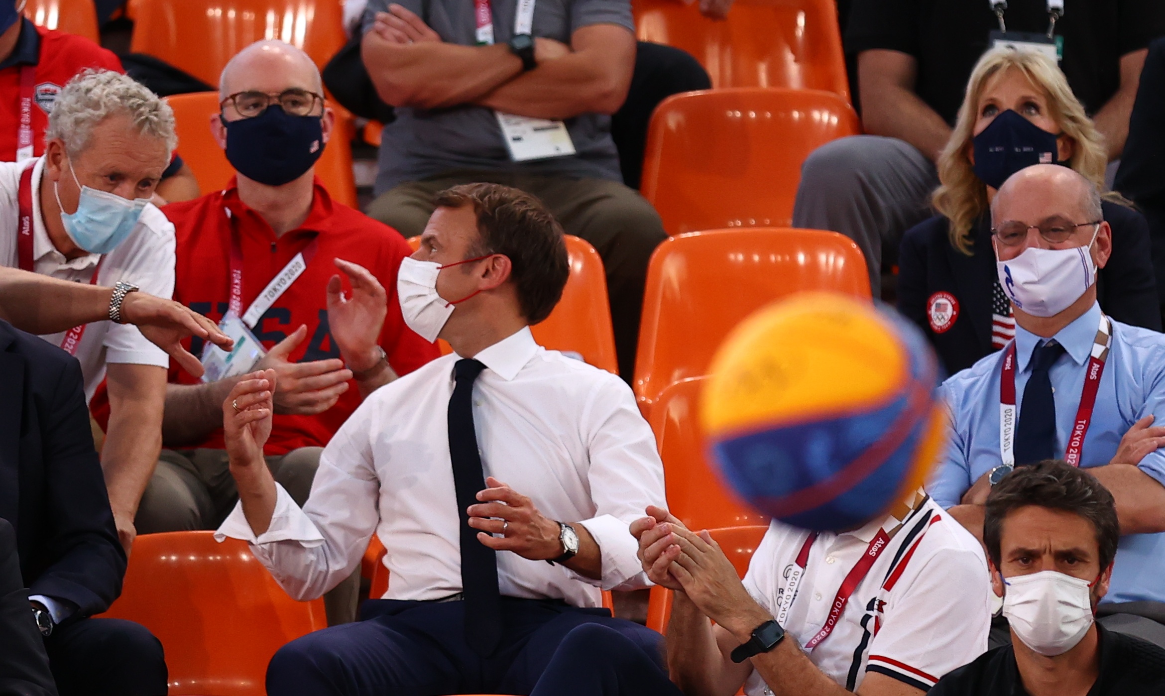 Basketball 3x3-Macron and Jill Biden look on as France lose to U.S ...