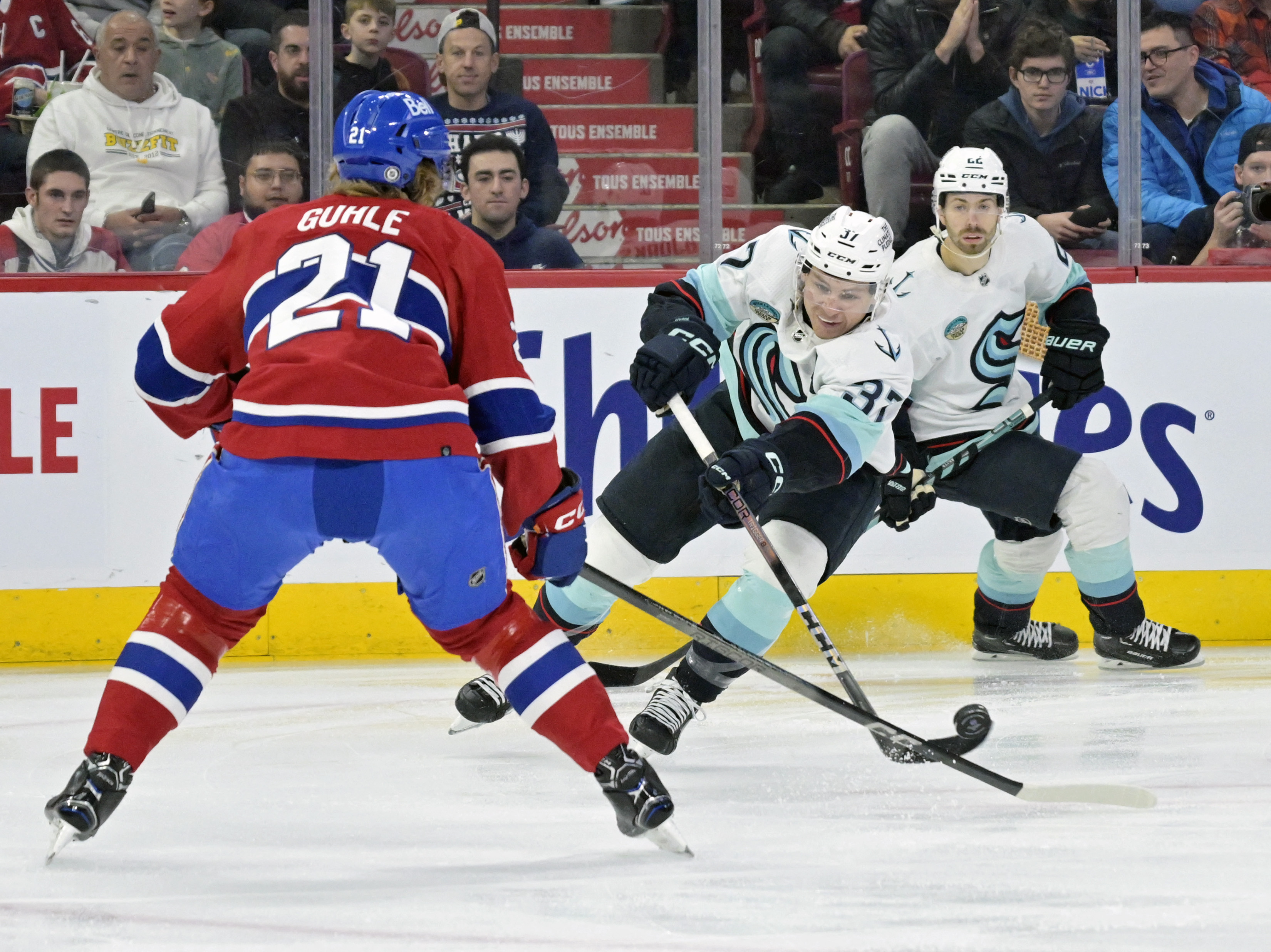 Sean Monahan's two goals lift Habs over Kraken | Reuters