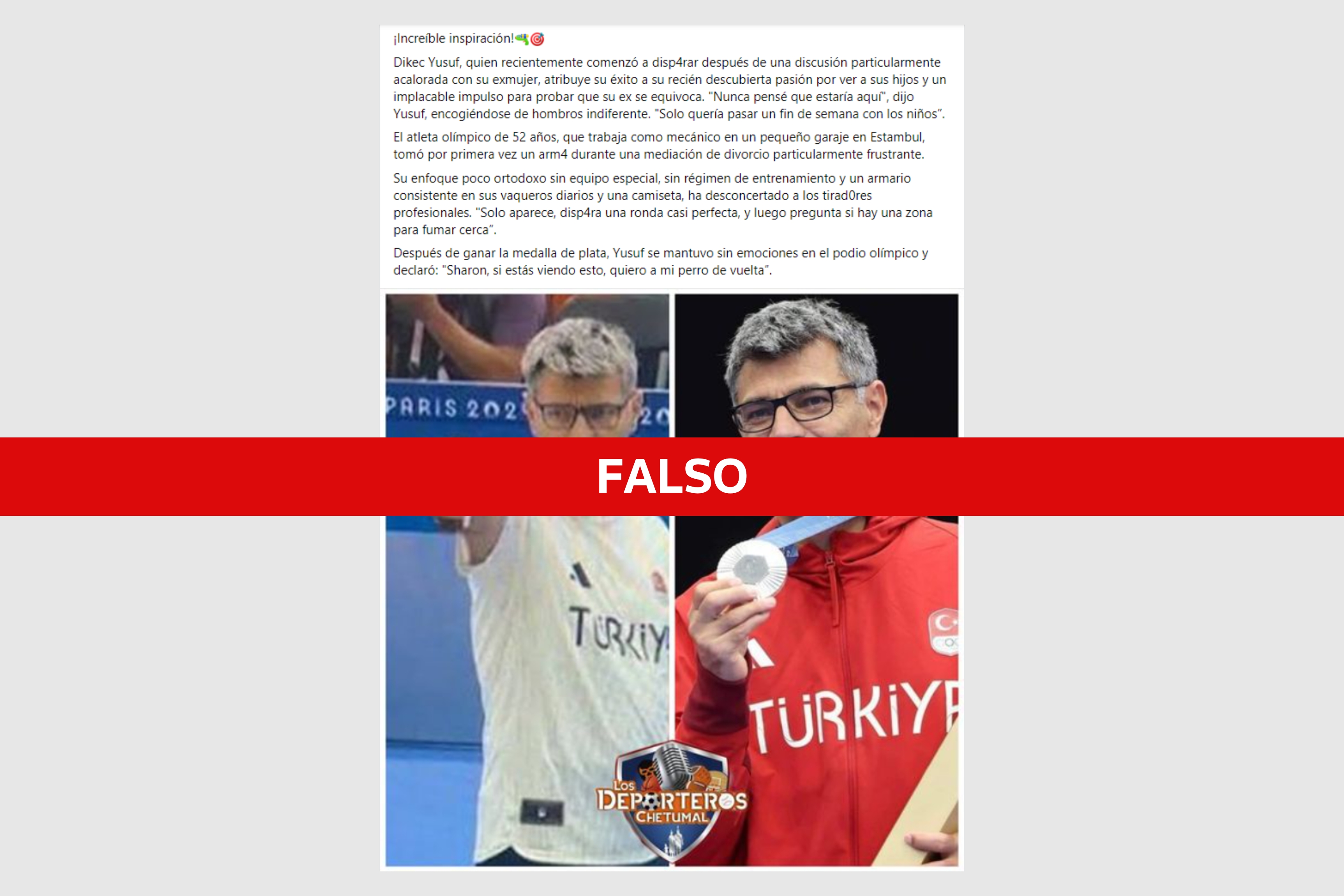Verificación: Historia sobre el tirador olímpico Yusuf Dikec surgió de ...