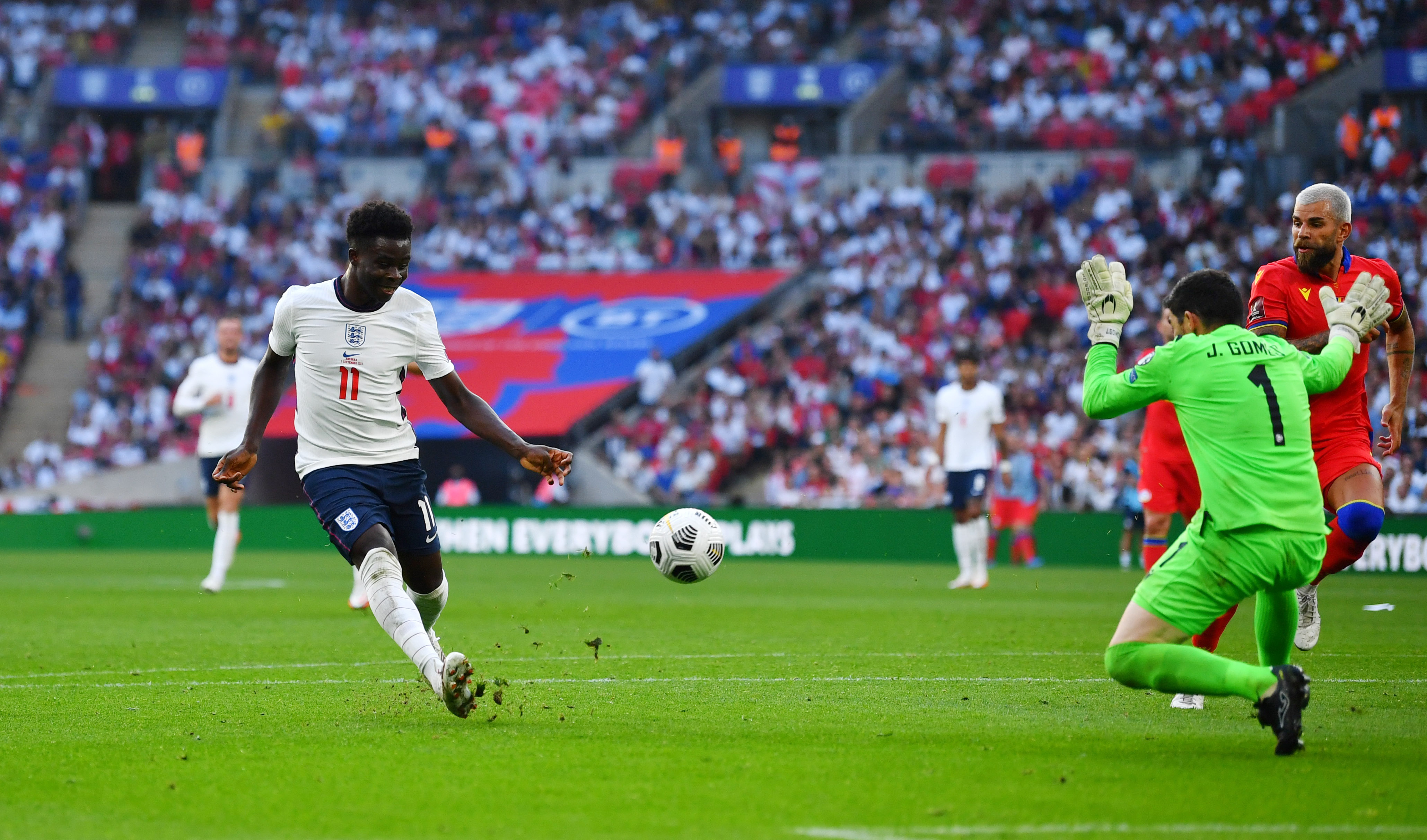 Saka enjoys joyous Wembley return after penalty heartache | Reuters