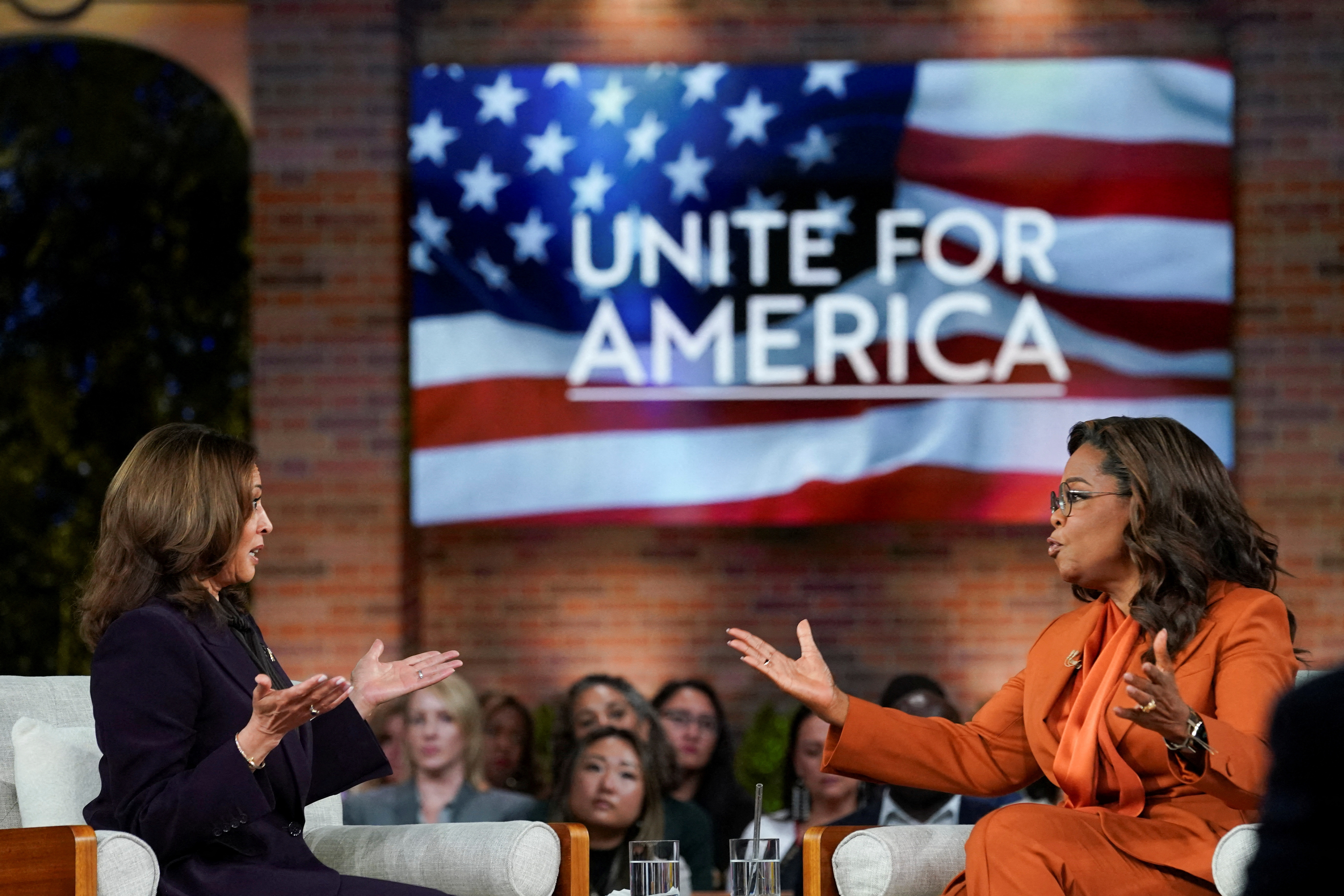 Kamala Harris joins Oprah Winfrey in emotional campaign event | Reuters