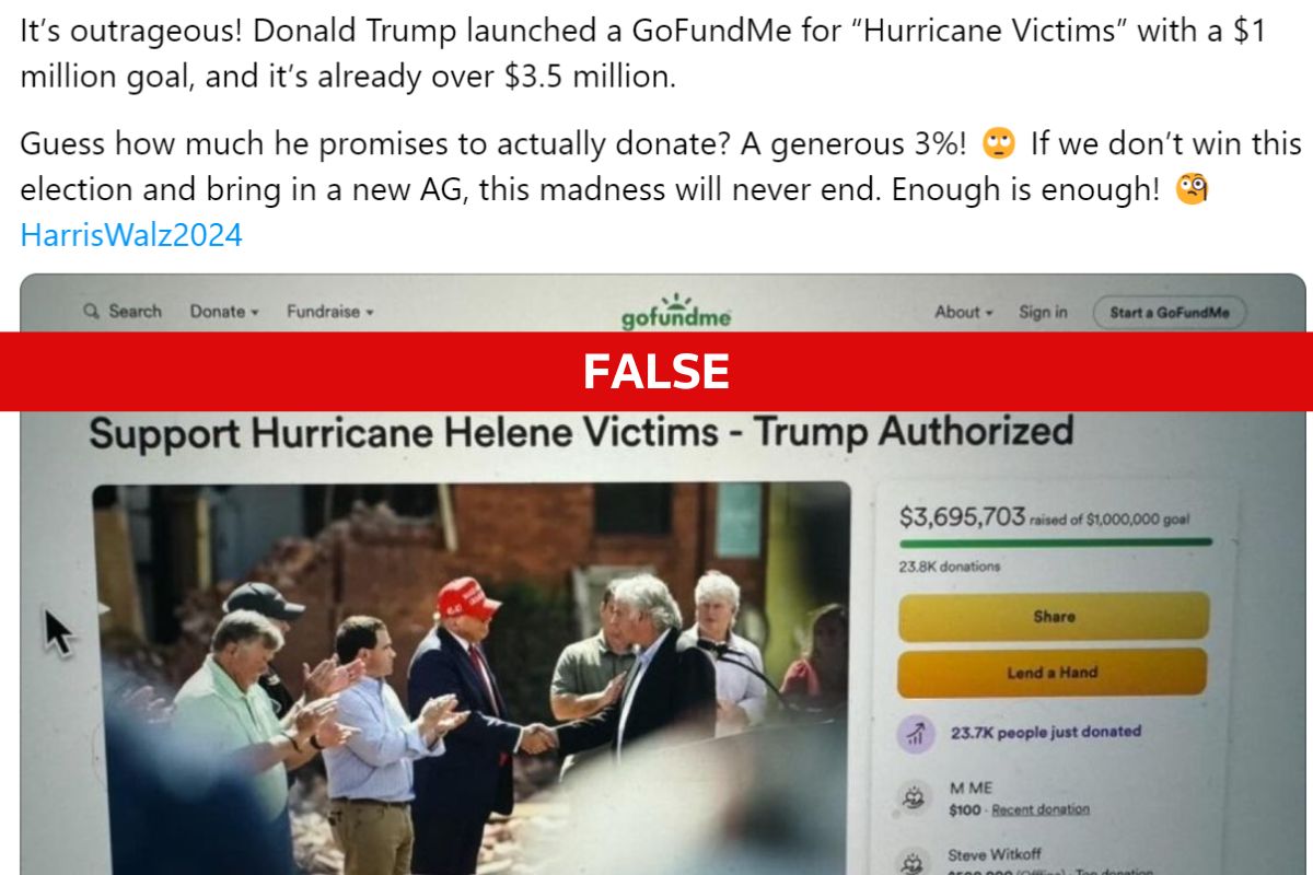 Fact Check: Trump GoFundMe donations will support Hurricane Helene ...