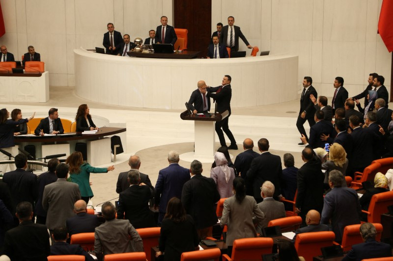 Turkish MPs brawl during debate on jailed opposition lawmaker | Reuters