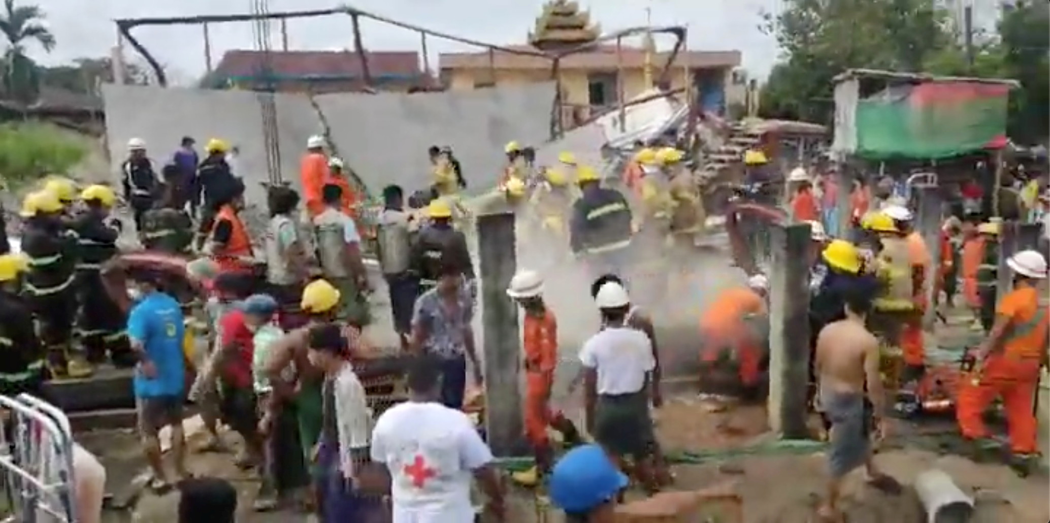 One dead, Myanmar firefighters rescue 3, after construction site ...