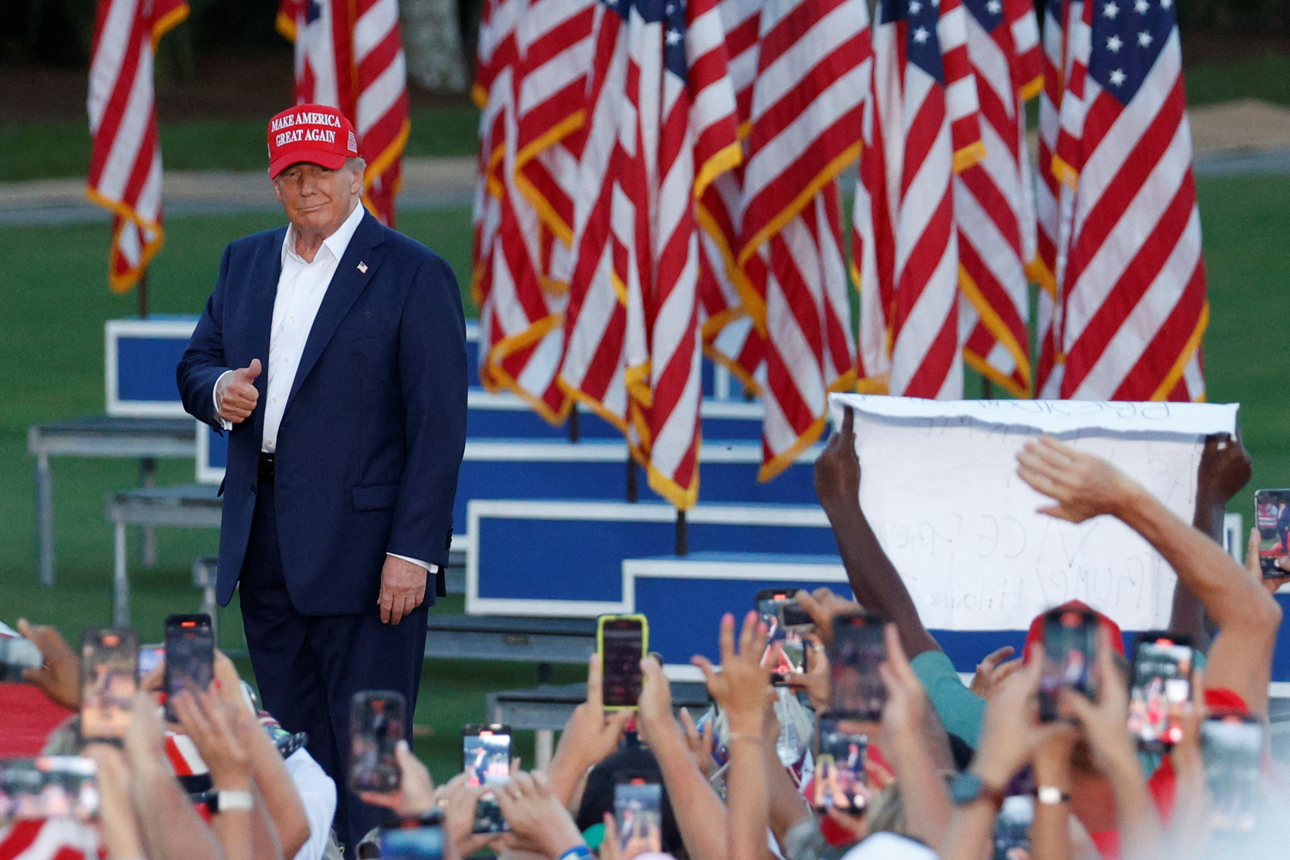 Trump steps up attacks on Harris, stays silent on running mate pick ...