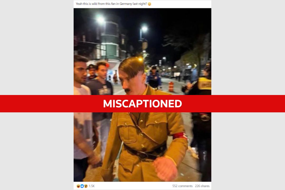 Fact Check: Photo of man dressed as Hitler is from Halloween 2022, not ...
