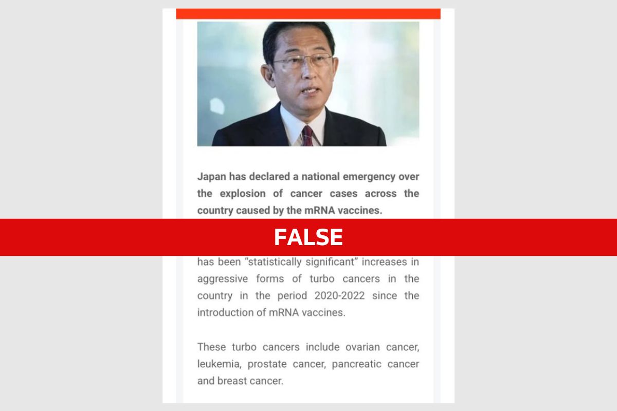 Fact Check: No evidence of mRNA cancer ‘explosion’ in Japan, no ...